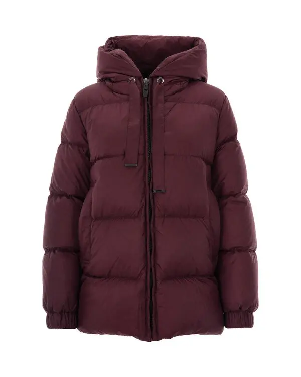 Max Mara Quilted Hooded Puffer Jacket - Bordeaux