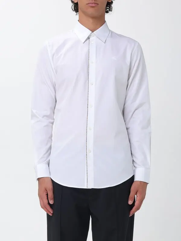 Burberry Slim Fit Cotton Poplin Shirt With Tone-on-tone Ekd Logo