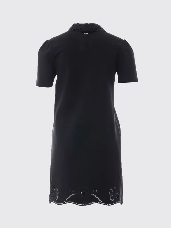 TWINSET Mini Chemisier Dress In Viscose With Embroidered Lace Inserts