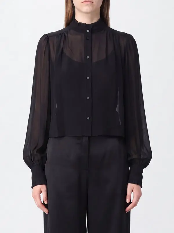 TWINSET Pleated Button-up Shirt With Ruffle Collar