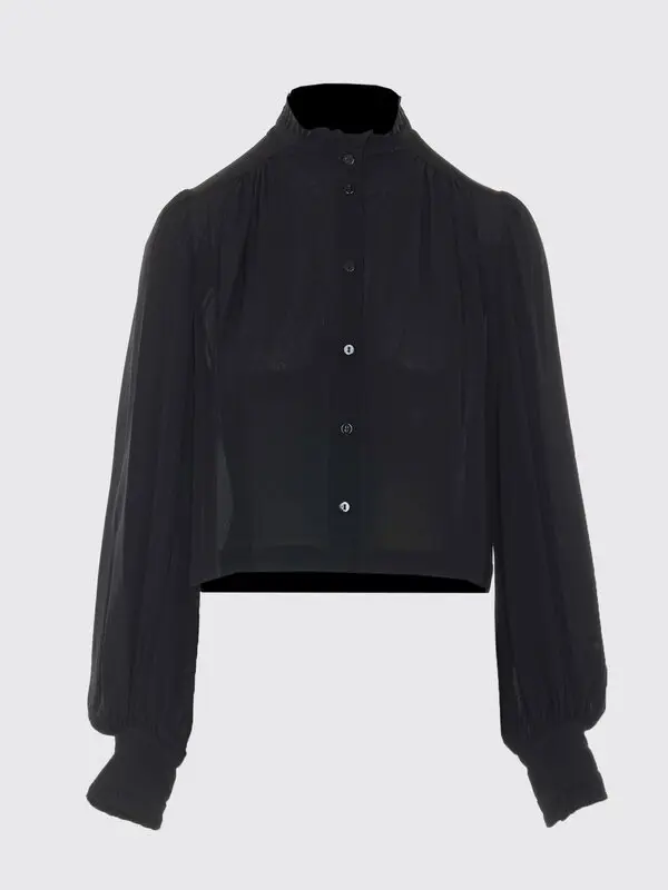 TWINSET Pleated Button-up Shirt With Ruffle Collar