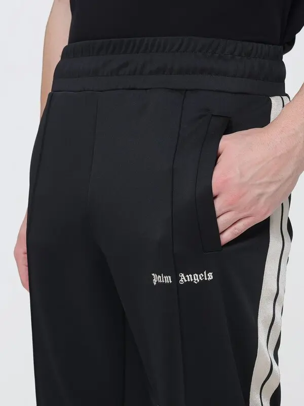 Palm Angels Slim Fit Technical Fabric Track Trousers With Logo