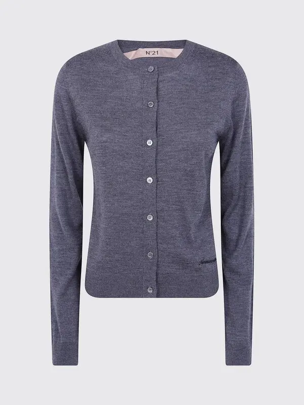 N° 21 Slim Fit Crewneck Cardigan In Pure Wool