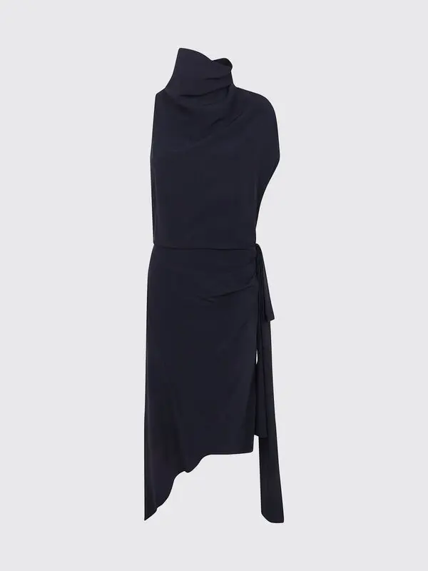 N° 21 One-shoulder Asymmetrical Draped Midi Dress In Viscose