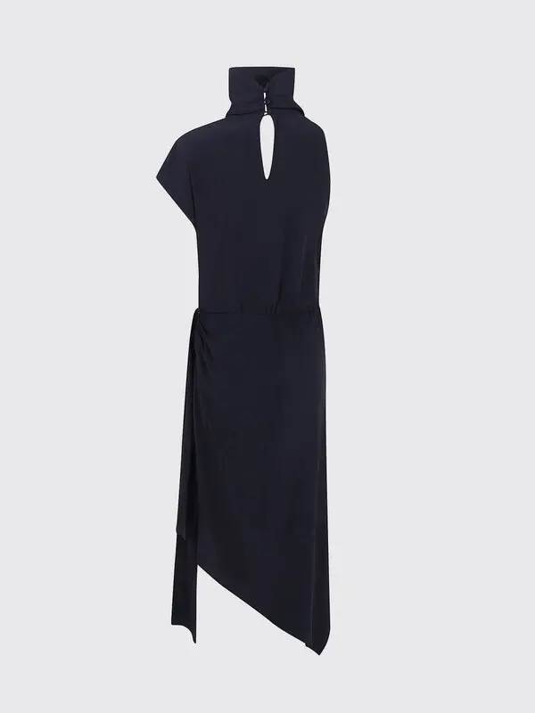 N° 21 One-shoulder Asymmetrical Draped Midi Dress In Viscose