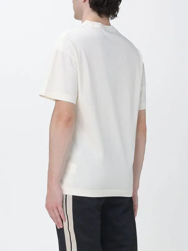 Palm Angels Cotton T-shirt With Printed Logo And Dropped Shoulders - White