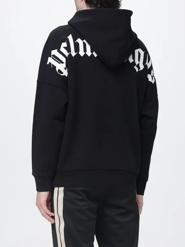 Palm Angels Cotton Hoodie With Logo And Pouch Pocket