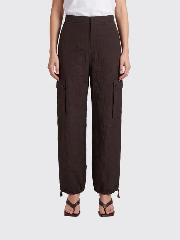 TWINSET High-waisted Viscose Blend Cargo Trousers With Drawstring