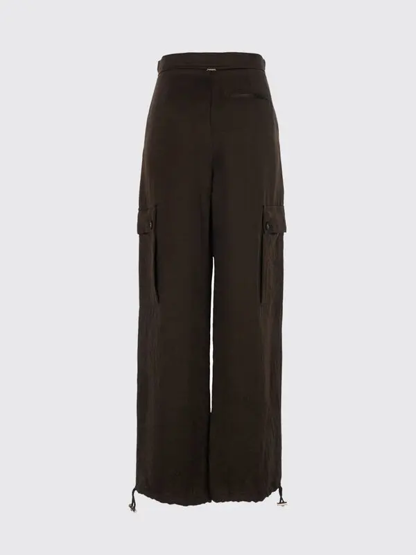 TWINSET High-waisted Viscose Blend Cargo Trousers With Drawstring