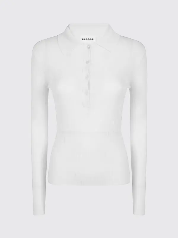 PAROSH P.a.r.o.s.h. Slim Fit Long-sleeved Pure Wool Polo
