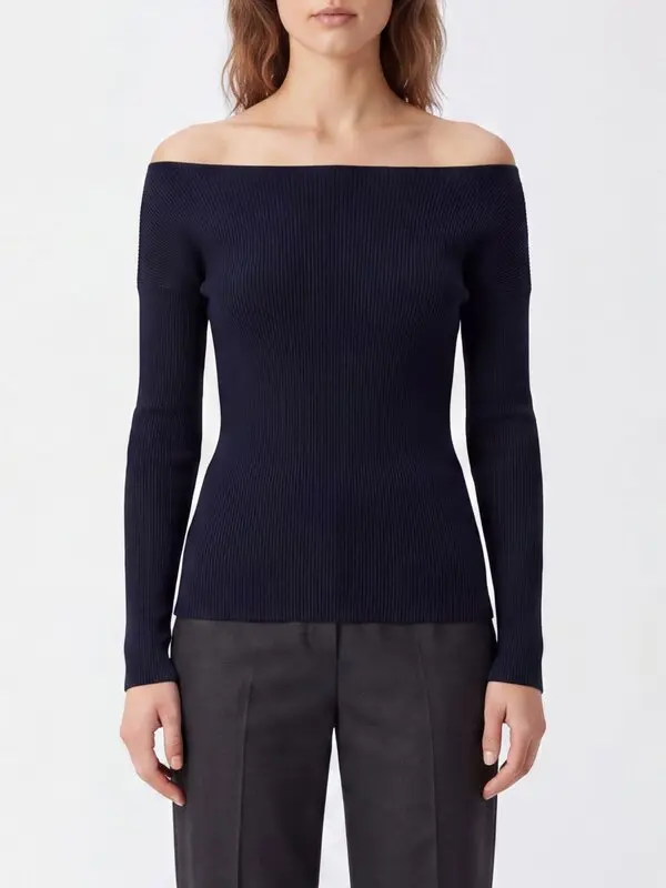 PAROSH P.a.r.o.s.h. Slim Fit Pure Wool Jumper With Straight Neckline And Dropped Shoulders