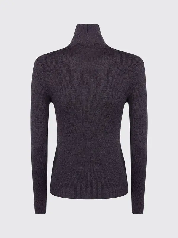 PAROSH P.a.r.o.s.h. Pure Wool Slim Fit Jumper With Scarf Neck - Brown