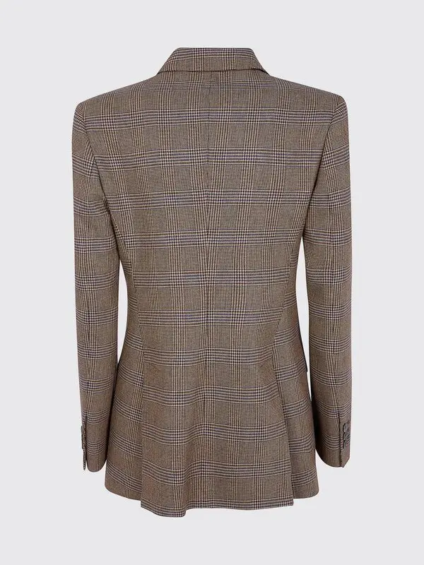 PAROSH P.a.r.o.s.h. Slim Fit Double-breasted Check Blazer In Wool Blend