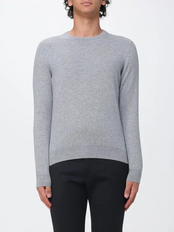 Malo Pure Cashmere Crewneck Jumper With Ribbed Trims - Grey
