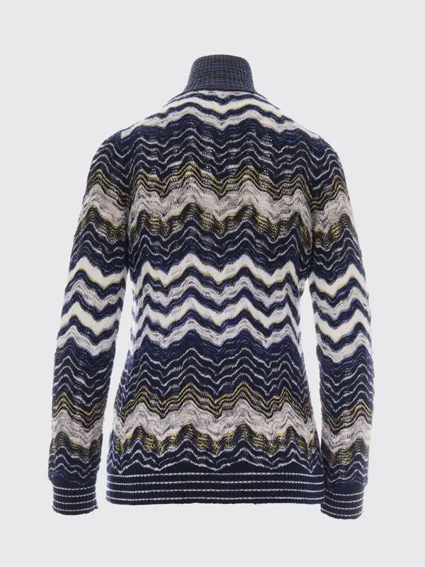 Missoni Slim Fit Multicolour Zig-zag Wool Turtleneck Jumper