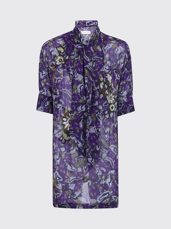 Dries Van Noten Printed Shirt With Embellishments