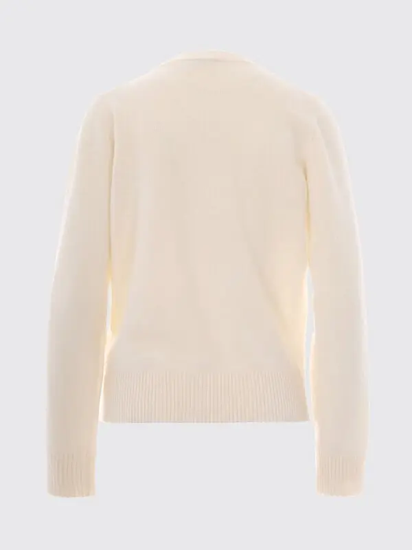 GANNI Slim Fit Recycled Wool Jumper With Logo Print