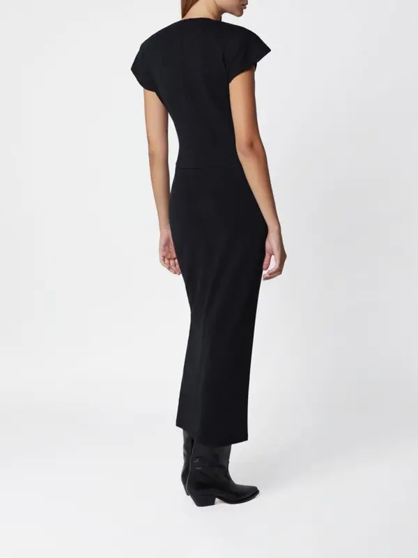 Isabel Marant Étoile Draped Viscose Midi Sheath Dress - Black
