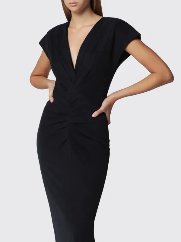 Isabel Marant Étoile Draped Viscose Midi Sheath Dress - Black