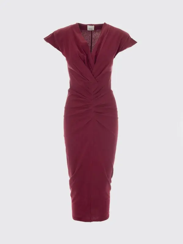 Isabel Marant Étoile Draped Viscose Midi Sheath Dress - Burgundy