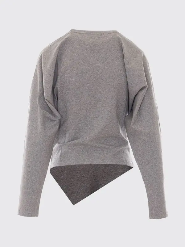 GANNI Asymmetric Long-sleeved Organic Cotton T-shirt - Striped