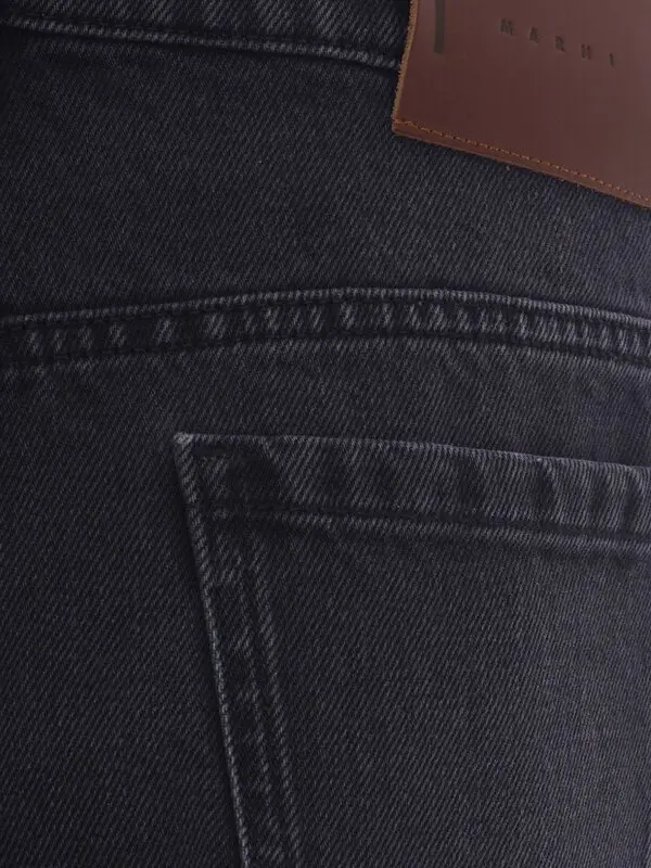 Marni High-waisted Wide-leg Jeans In Cotton Denim
