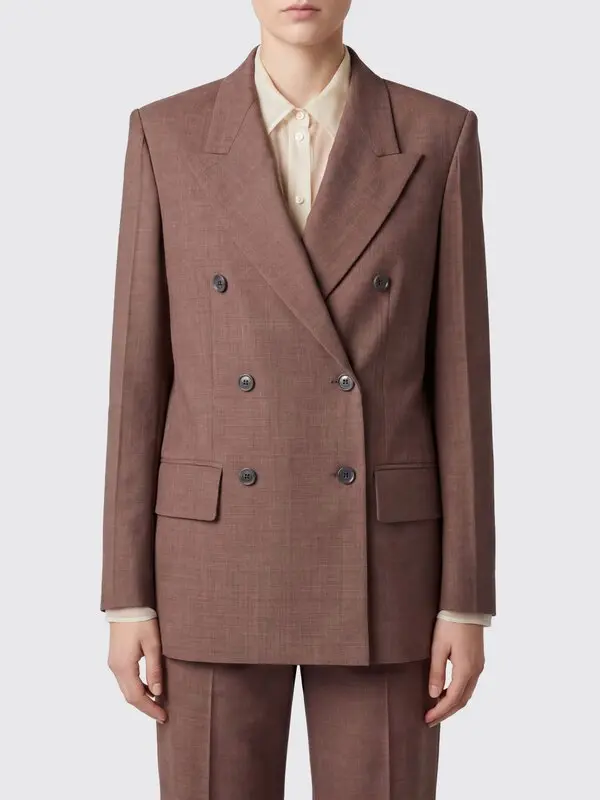 Erika Cavallini Double-breasted Pure Virgin Wool Blazer With Peak Lapels