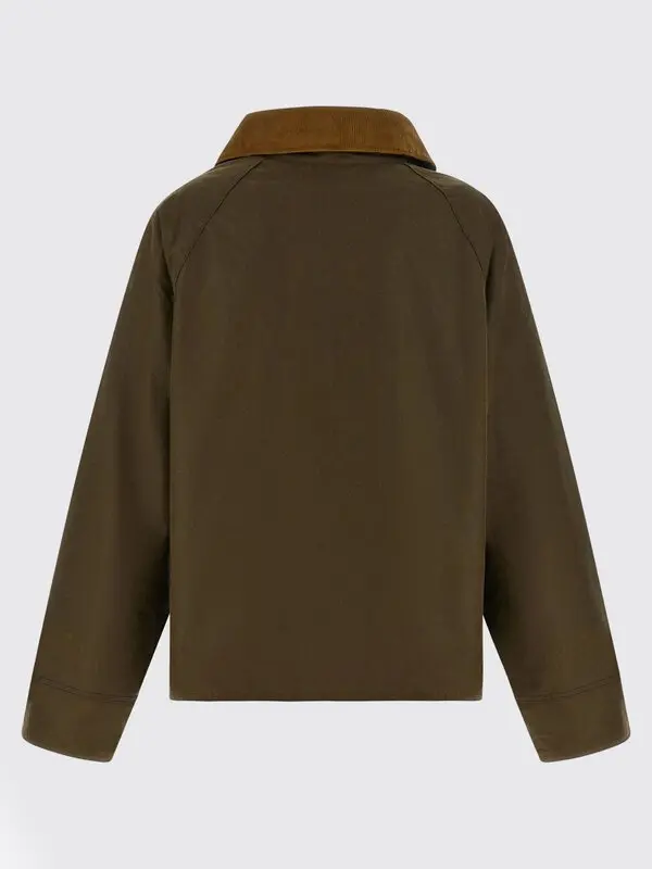 Barbour Modern Spey Cropped Waxed Cotton Jacket With Velvet Collar