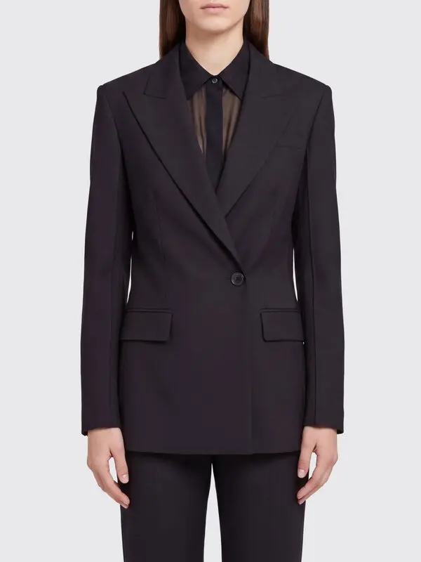 Erika Cavallini Double-breasted Wool-blend Blazer With Peak Lapels