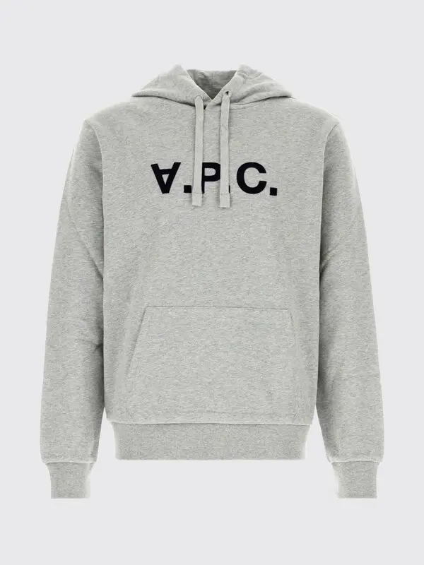 A.p.c. Cotton Logo Hoodie With Kangaroo Pocket - Navy