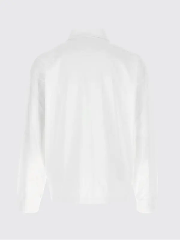 A.p.c. Long-sleeved Cotton Polo Shirt With Contrast Logo - White