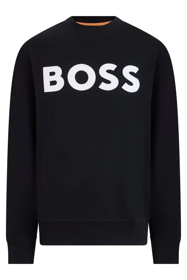BOSS Logo Cotton Crewneck Sweatshirt