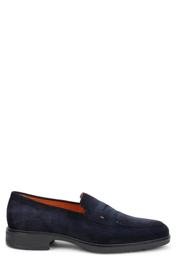 Santoni Suede Slip-on Loafers