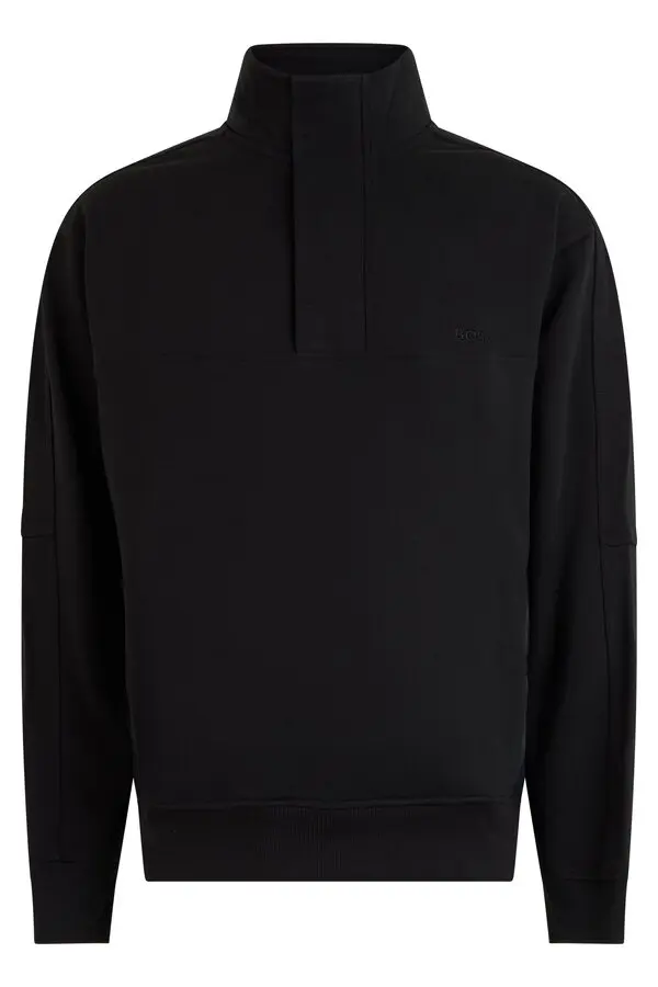 BOSS Cotton High-collar Zip Sweatshirt
