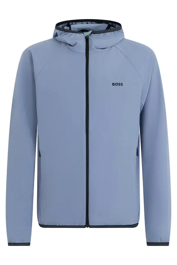 BOSS Waterproof Technical Fabric Jacket With Front Zipper And Side Pockets