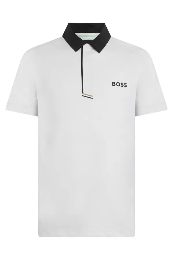 BOSS Short-sleeve Logo Polo With Contrasting Collar