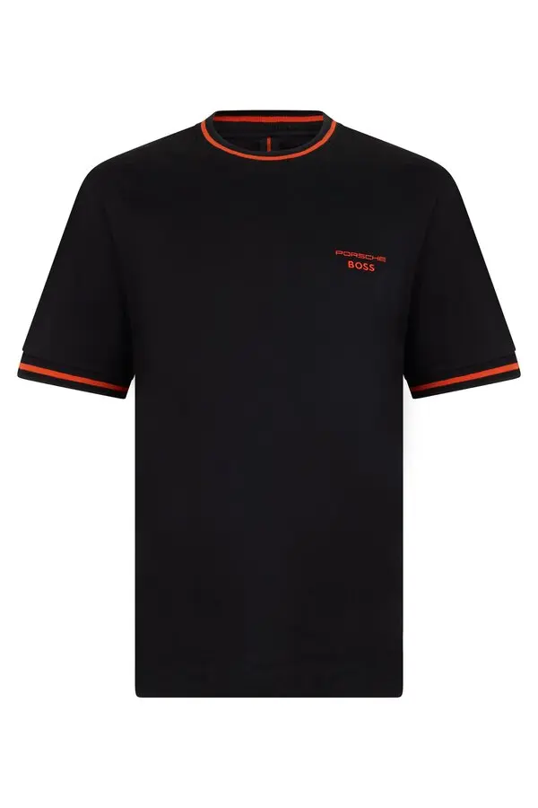 BOSS Regular-fit Cotton T-shirt With Contrast Edge Detailing