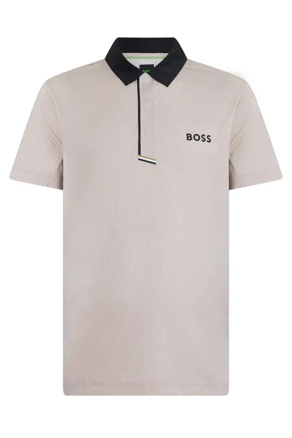 BOSS Short-sleeve Logo Polo Shirt - Sand