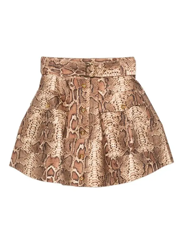 Zimmermann Belted Silk-cotton Mini Skirt