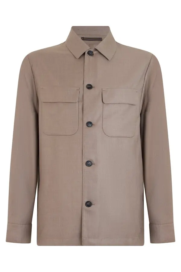 SLOWEAR Virgin Wool Button Jacket With Roll-tab Sleeves