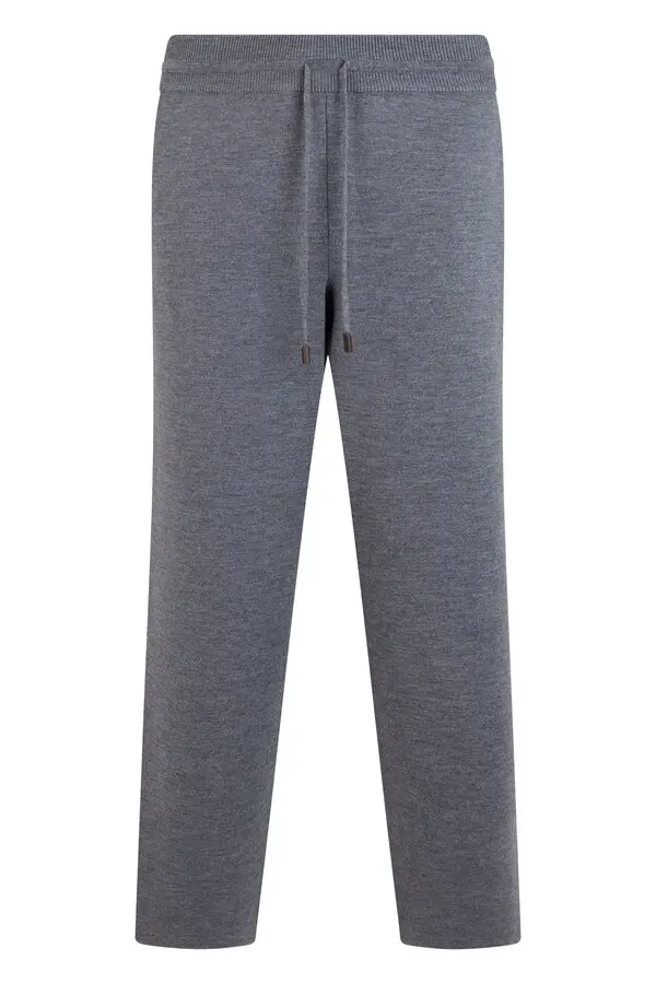 SLOWEAR Stretch Virgin Wool Pants With Elastic Waist