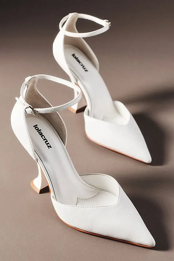 Lola Cruz Sculpted Heels - White