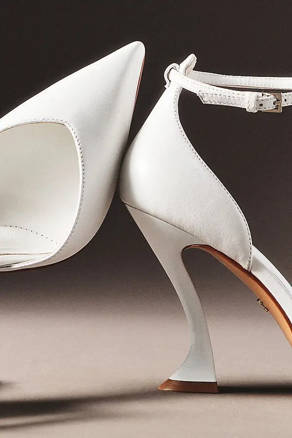 Lola Cruz Sculpted Heel Pumps With Ankle Strap