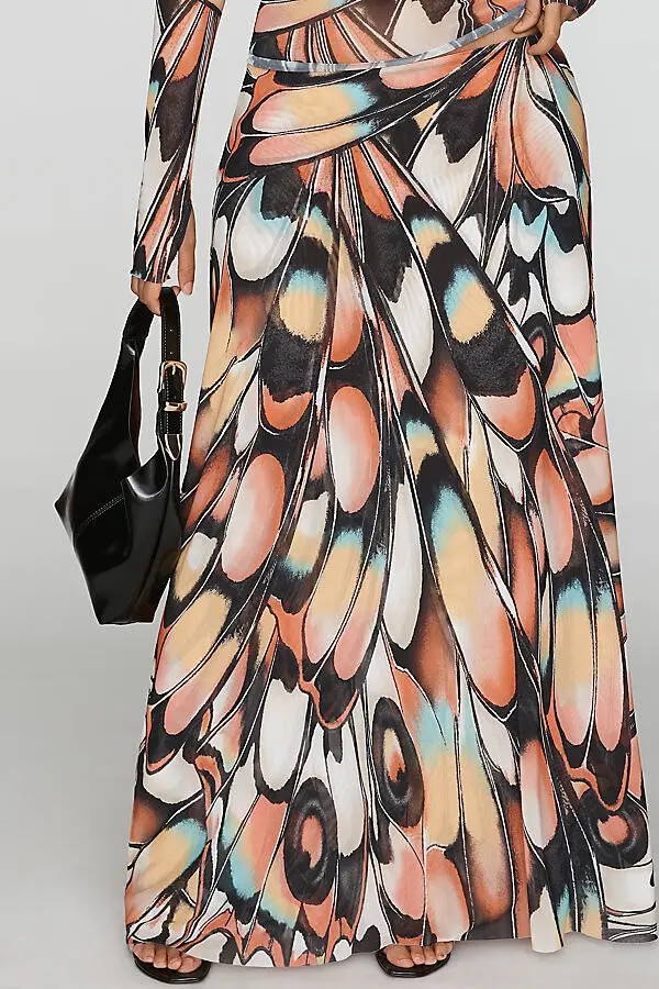 AFRM Sera Butterfly Maxi Skirt - Brandy Butterfly