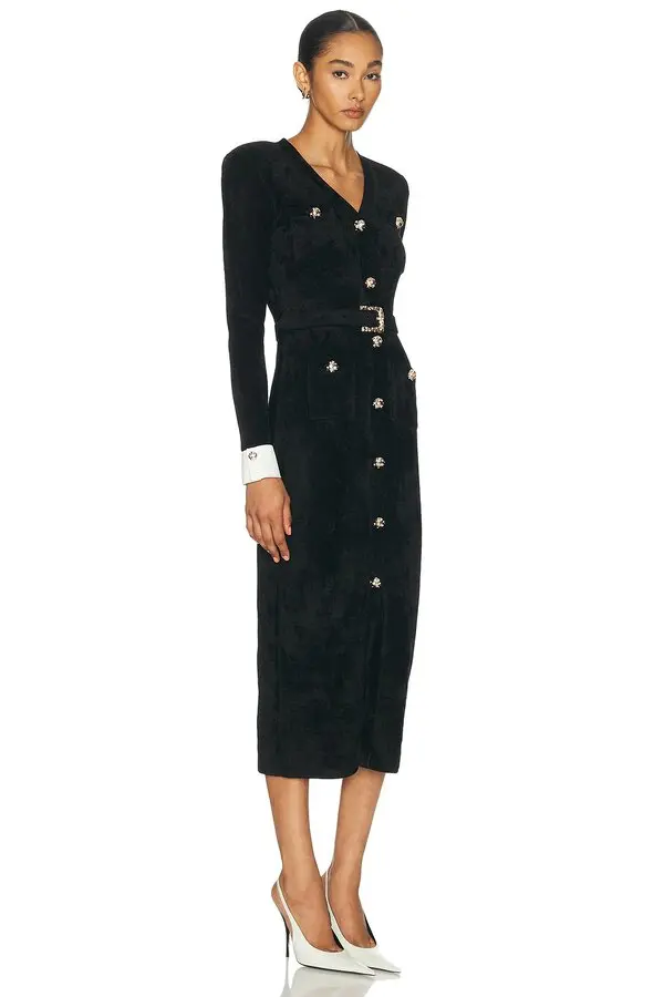 SELF-PORTRAIT Chenille Knit Midi Dress
