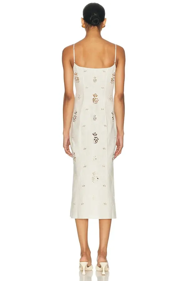 MIRROR PALAIS Regina Eyelet Linen Dress