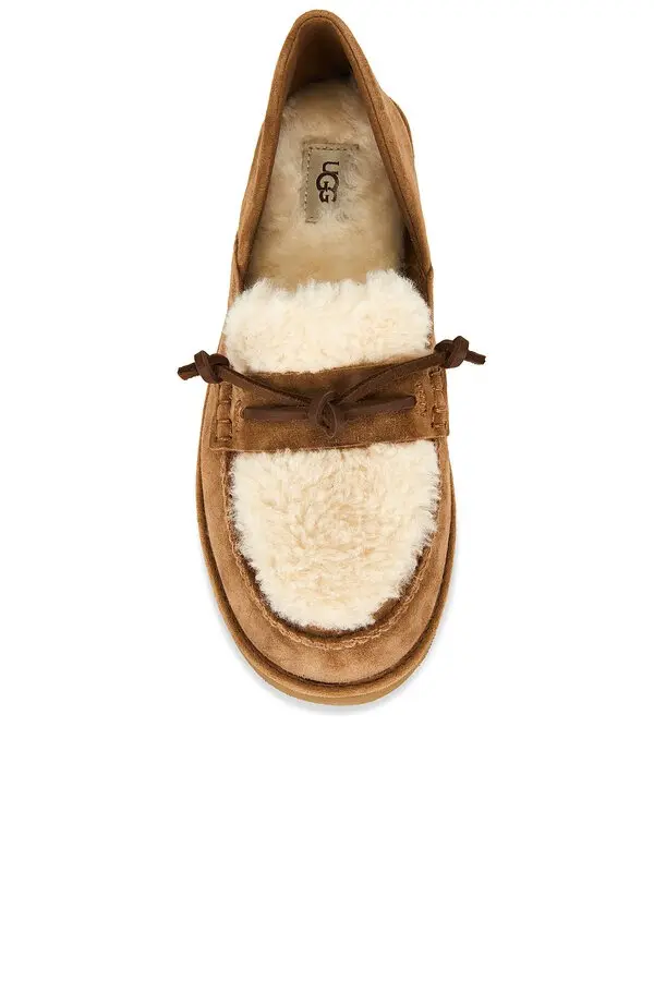 UGG Zora Suede Loafer With Lamb Fur Detail