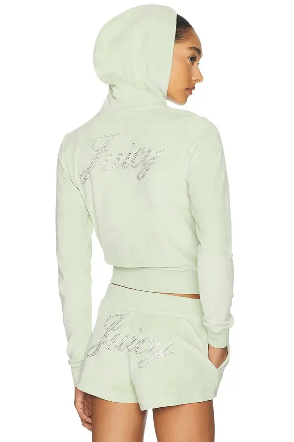 Sporty & Rich X Juicy Couture Script Velour Zip Hoodie