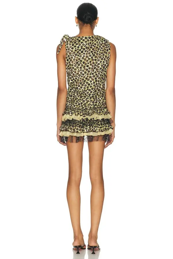 SIEDRES Floriana Velvet Mini Dress With Ruffled Hem