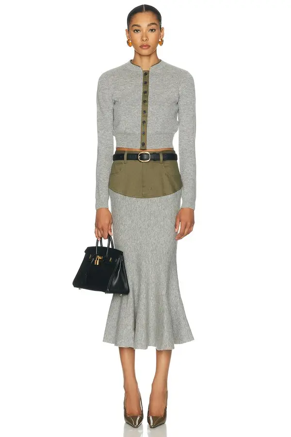 SELF-PORTRAIT Contrast Placket Cardigan